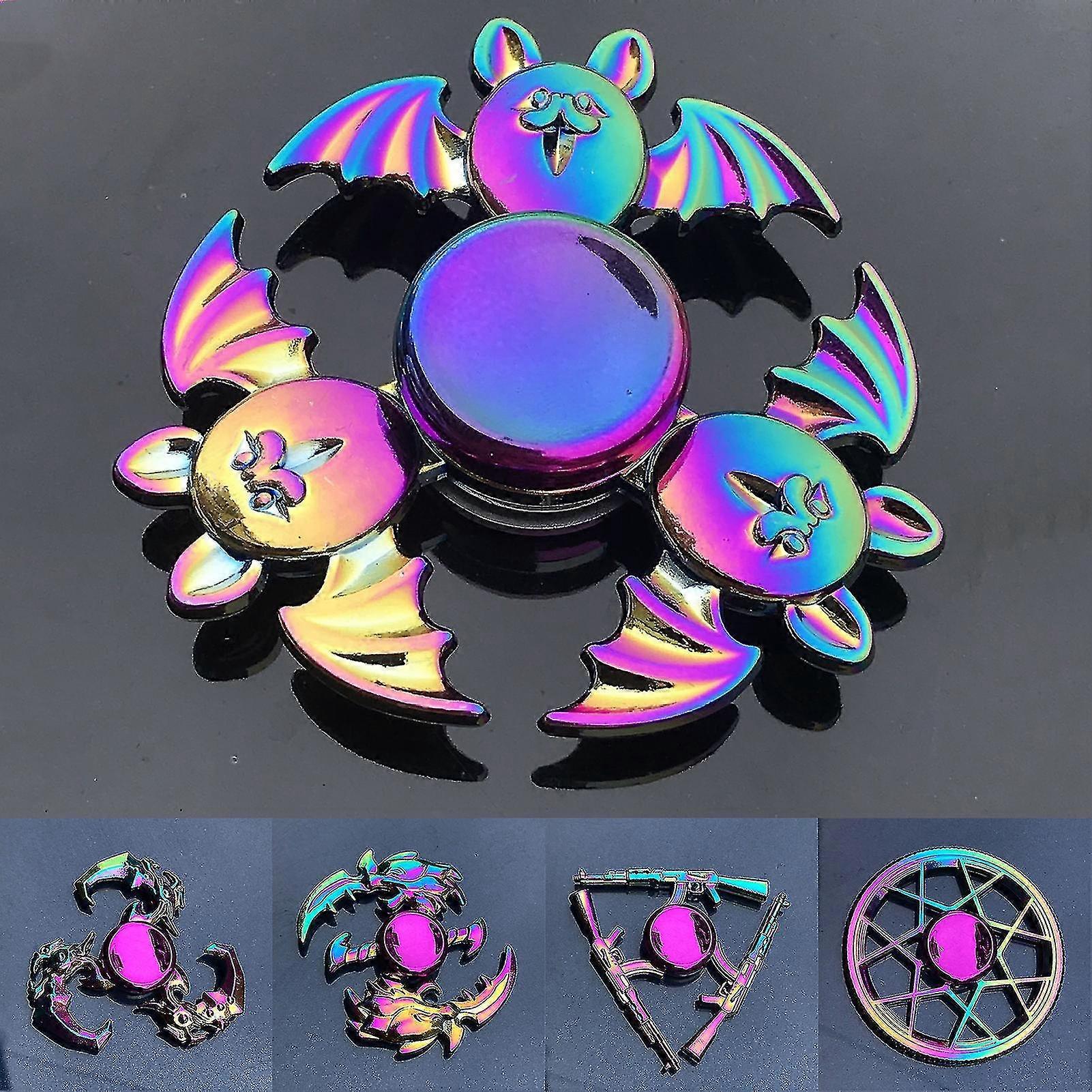 Hand Spinner Decorative Anti-anxiety Multi-color Metal Rainbow Fidget ...