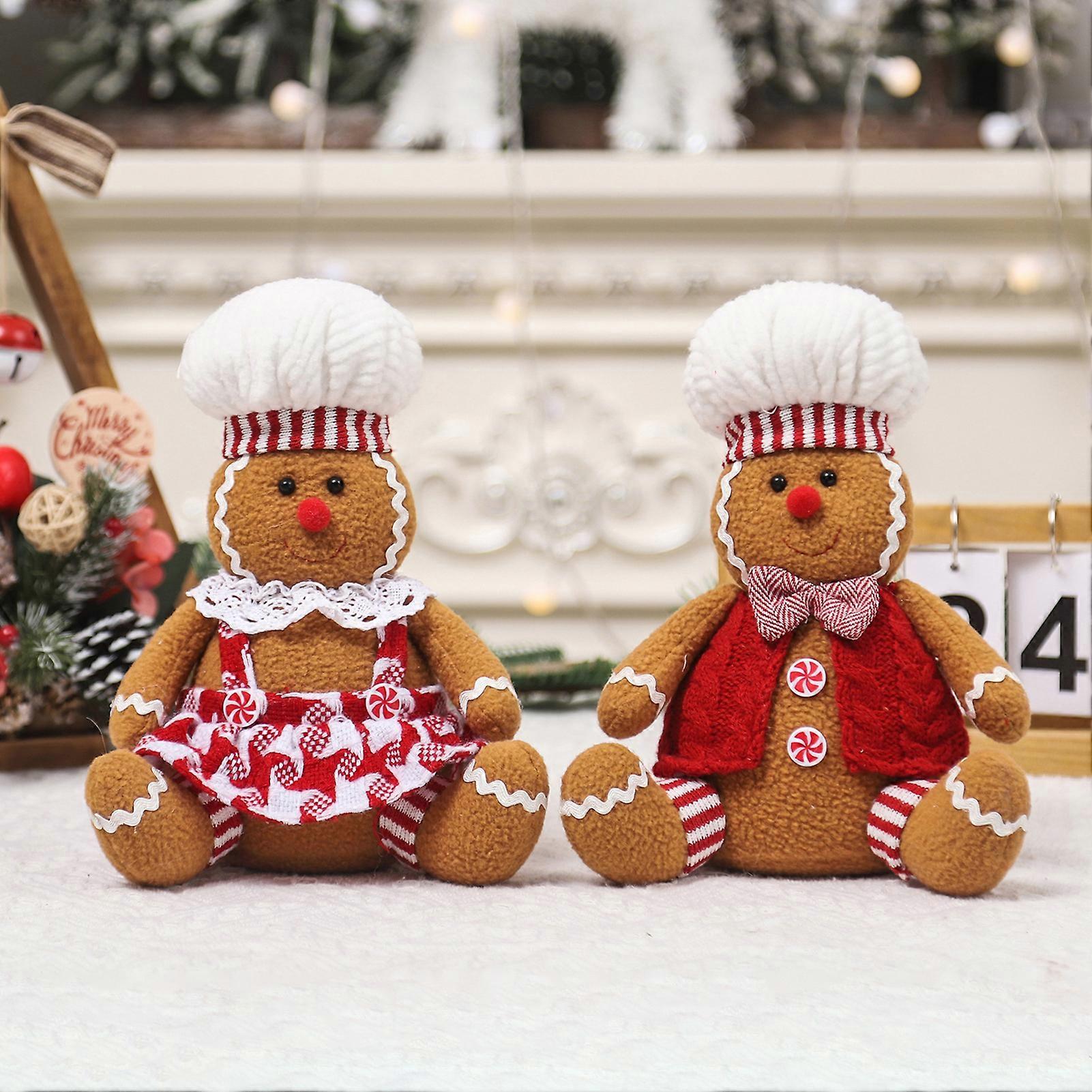 Christmas Plush Gingerbread Man Doll Soft Stuffed Xmas Doll Toy for ...