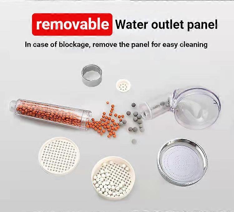 Negative ion booster shower head adjustment and filtration shower head, handheld shower head for ...