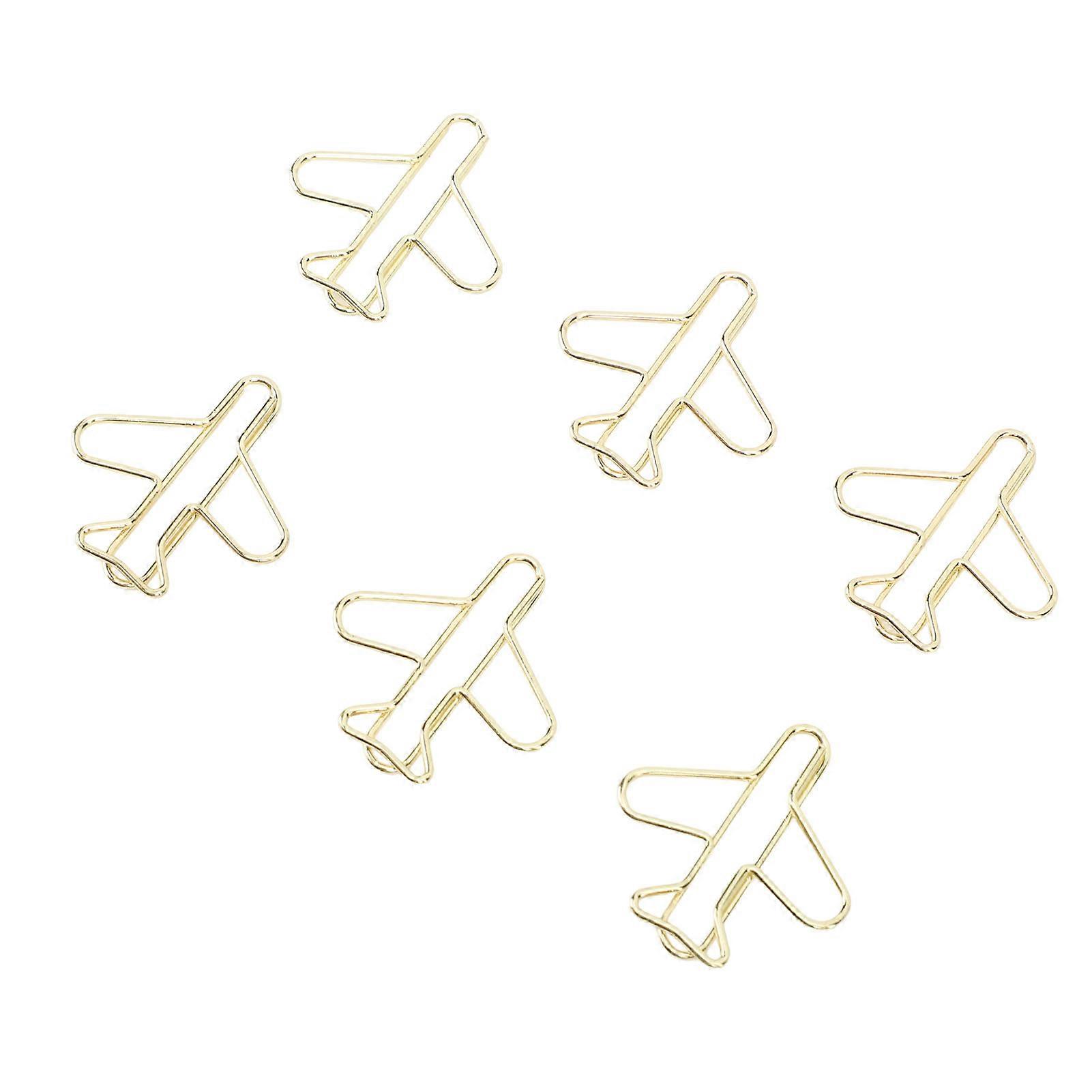 100Pcs Airplane Shaped Paper Clips Metal Lightweight Multipurpose Cute ...
