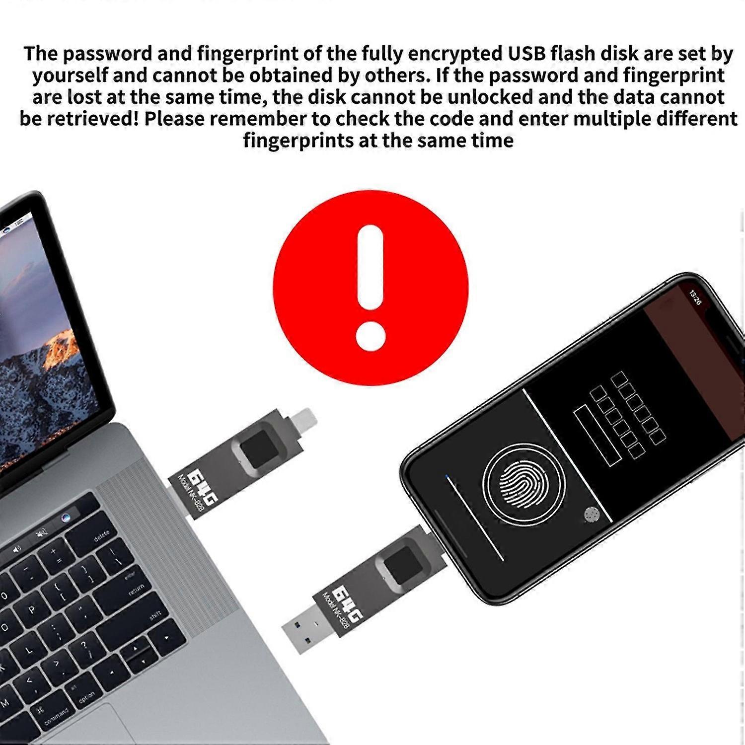 Fingerprint Flash Drive Encrypted Usb Flash Drive | Fruugo UK