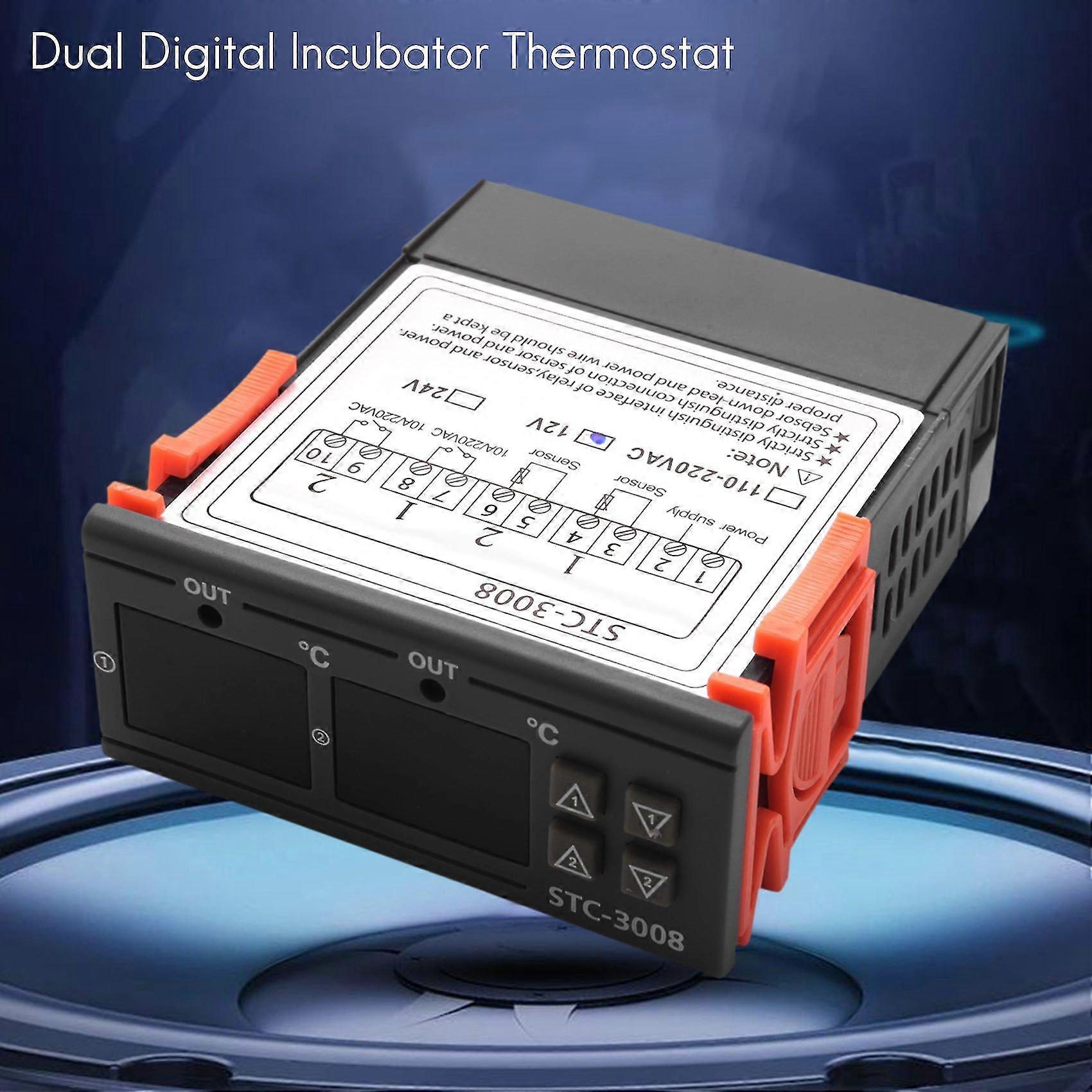 Stc-3008 Dual Digital Incubator Thermostat Display Temperature ...