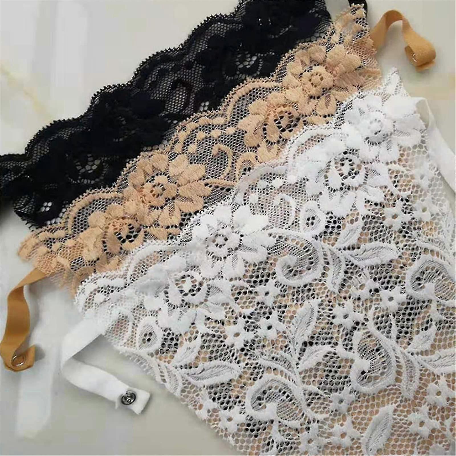 Lace Privacy Invisible Bra Cleavage Cover Up for Low Neckline Lace Camisole,Clip-on Mock ...