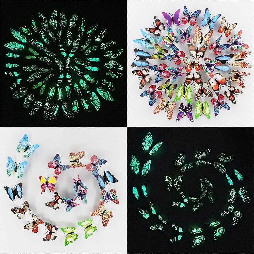 100 artificial luminous butterflies pvc plastic butterflies children's ...