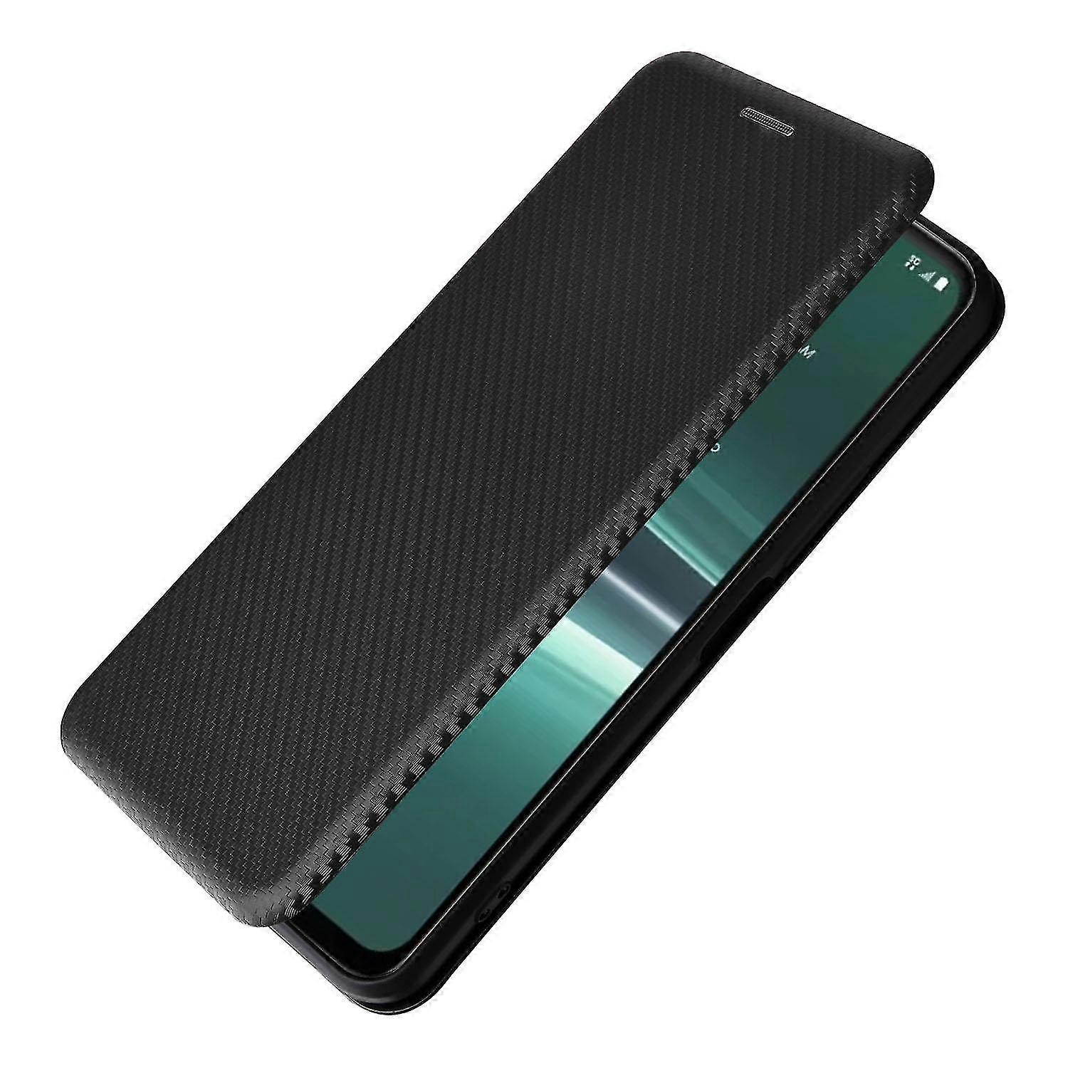 For HTC U23 Pro 5G Phone Stand Case Carbon Fiber Texture Leather Cover ...