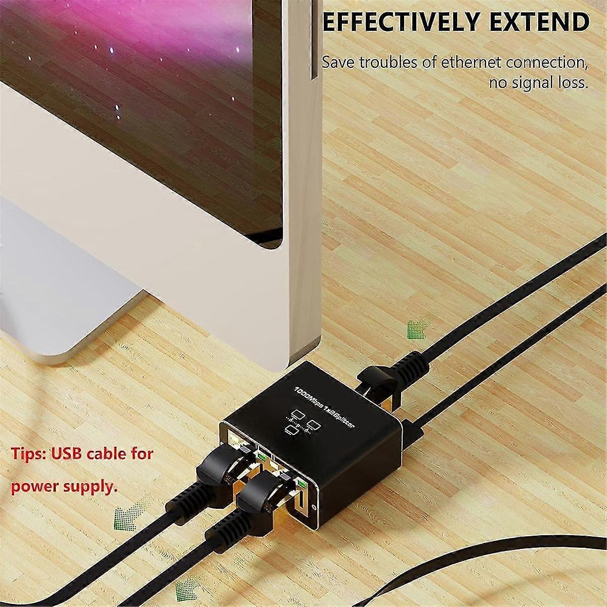 Ethernet Splitter 1 In 2 Output High Speed 1000mbps Rj45 Splitter ...