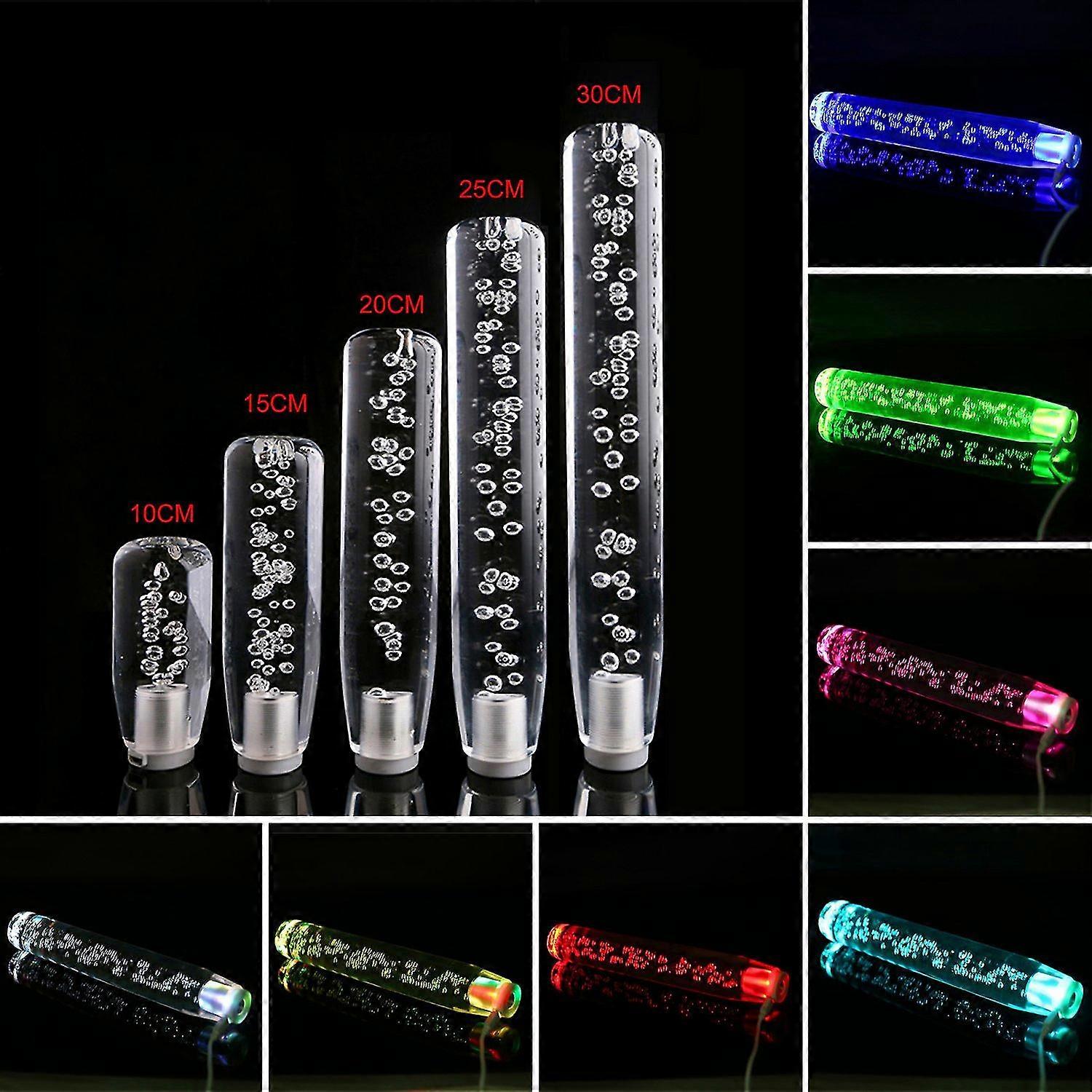 LED Light RGB Shift Knob Stick Crystal Transparent Bubble Gear ...