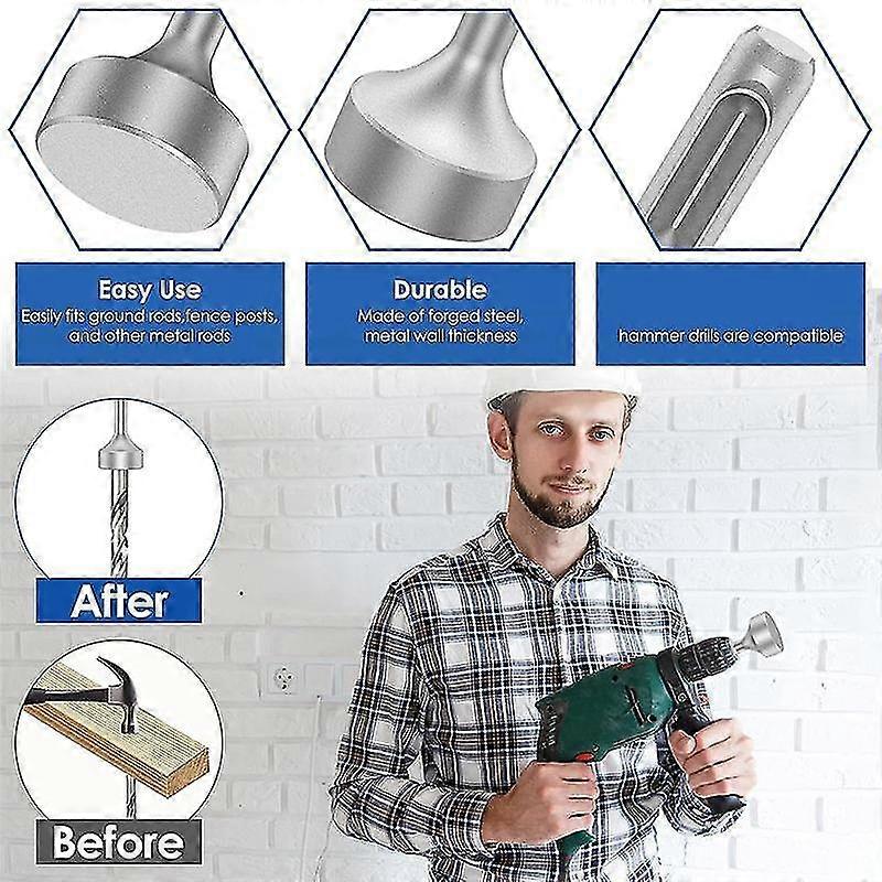 SDS Plus Ground Rod Driver för Hammer Drills, Universal Ground Rod Bits Driver Socket för GBH-3 ...