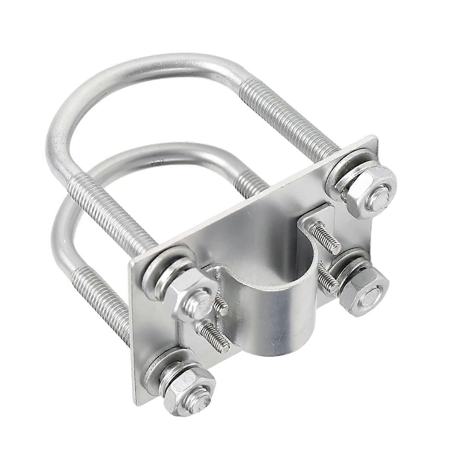 Antenna Mast Clamp Holder U Bracket Mounting Kit,M8 Anti-Rust Clamp Plate Tube Mounting Hardware ...