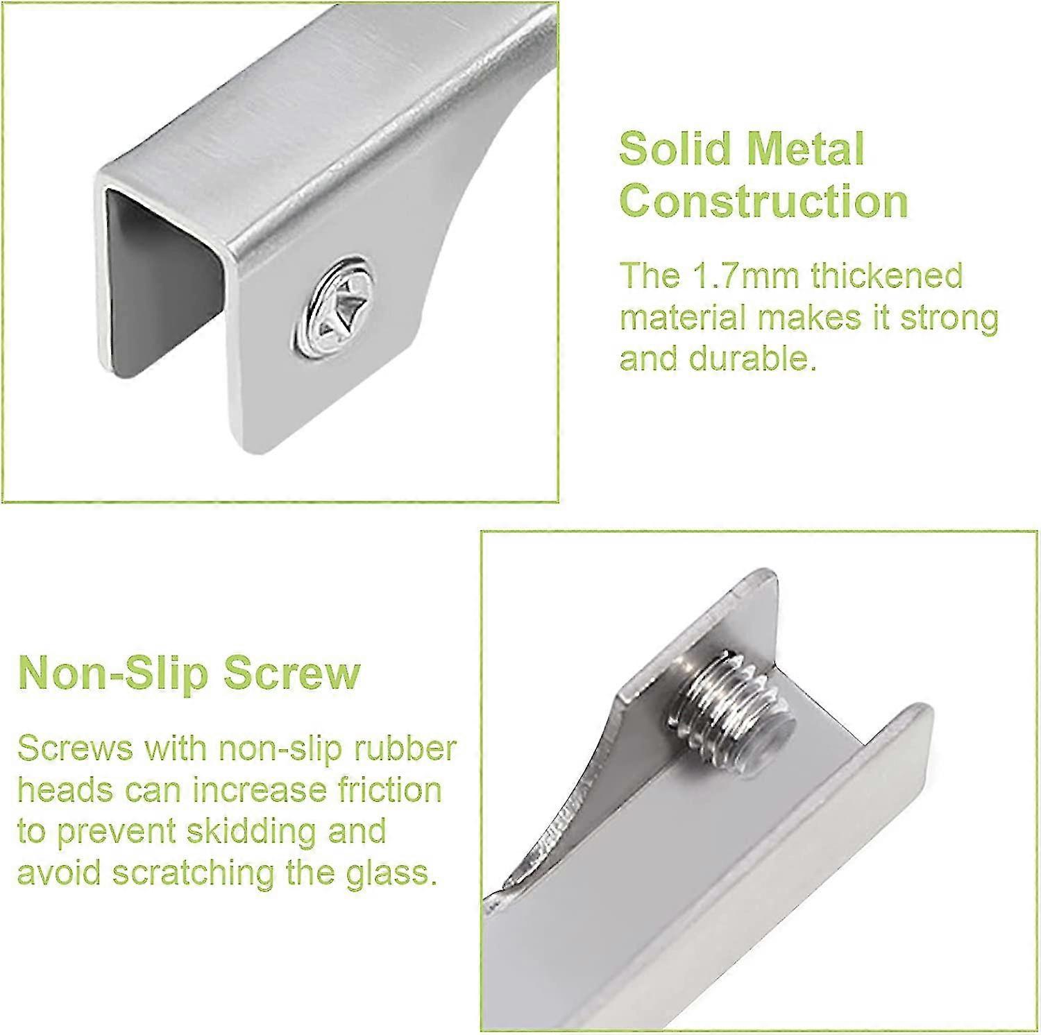 Glass Clamp, 4pcs Of Stainless Steel L-shape Glass Connectors, Right ...