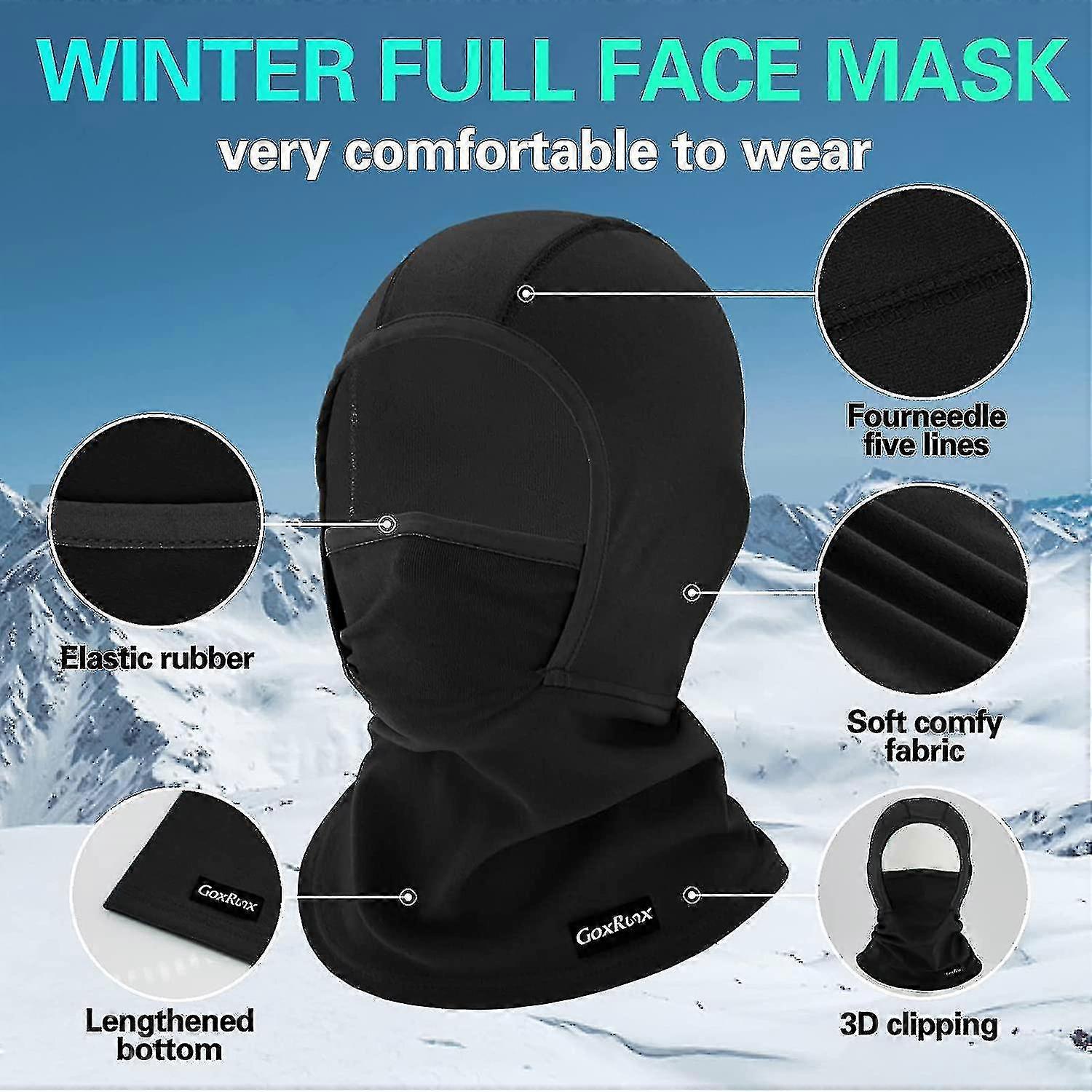 Kids Balaclava Ski Mask,fleece Face Mask Neck Warmer For Boys Girls ...