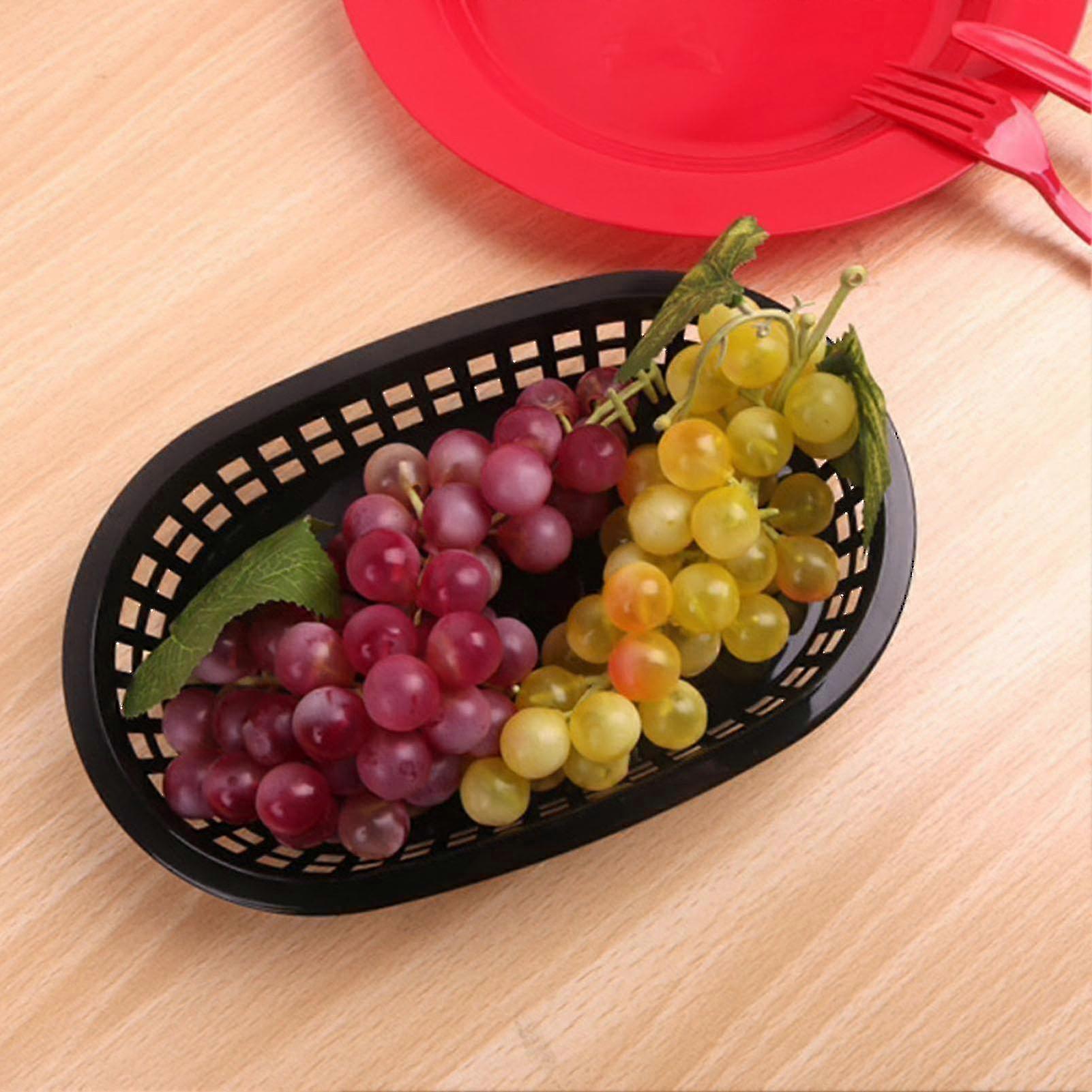 100pcs/50pcss Food Basket Oval Shape Dinnerware Plastic French Fries ...
