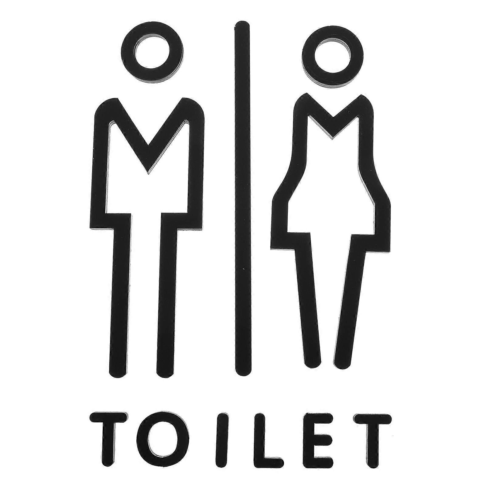 1 Set Acrylic Toilet Signs Toilet Identification Plate Creative ...