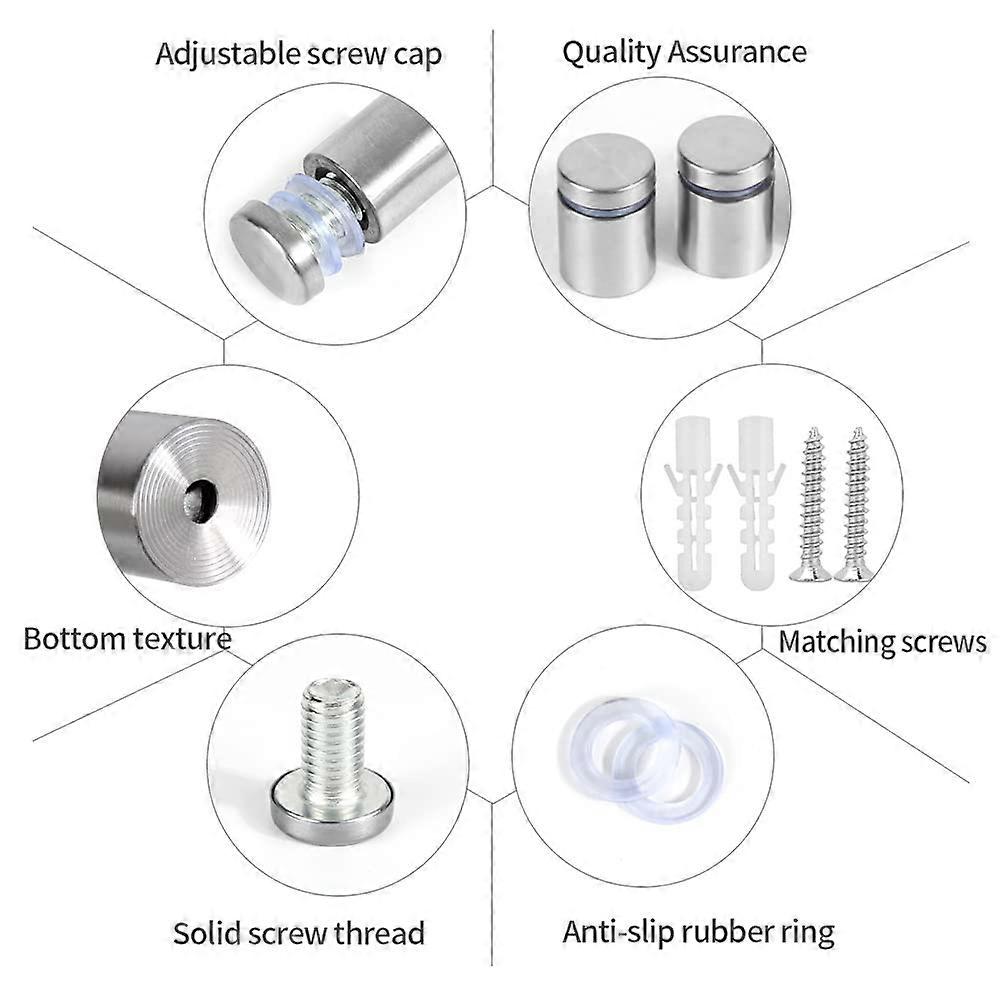 20 Pcs Glass Spacer, 19 x 25mm Spacer Screws, Stainless Steel Wall ...