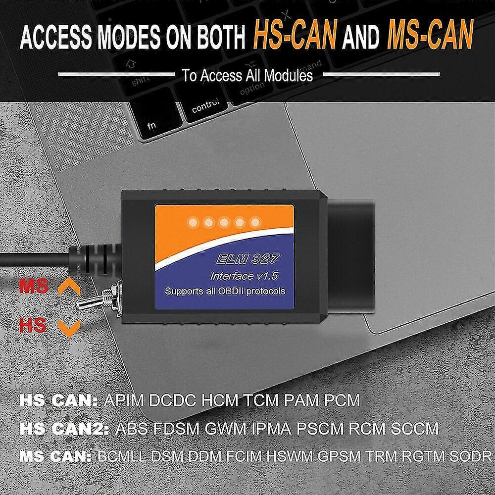 ELM327 v1.5 USB FTDI s přepínačem obd2 Skener FORscan ELMconfig HS CAN a MS CAN mini elm327 BT ...