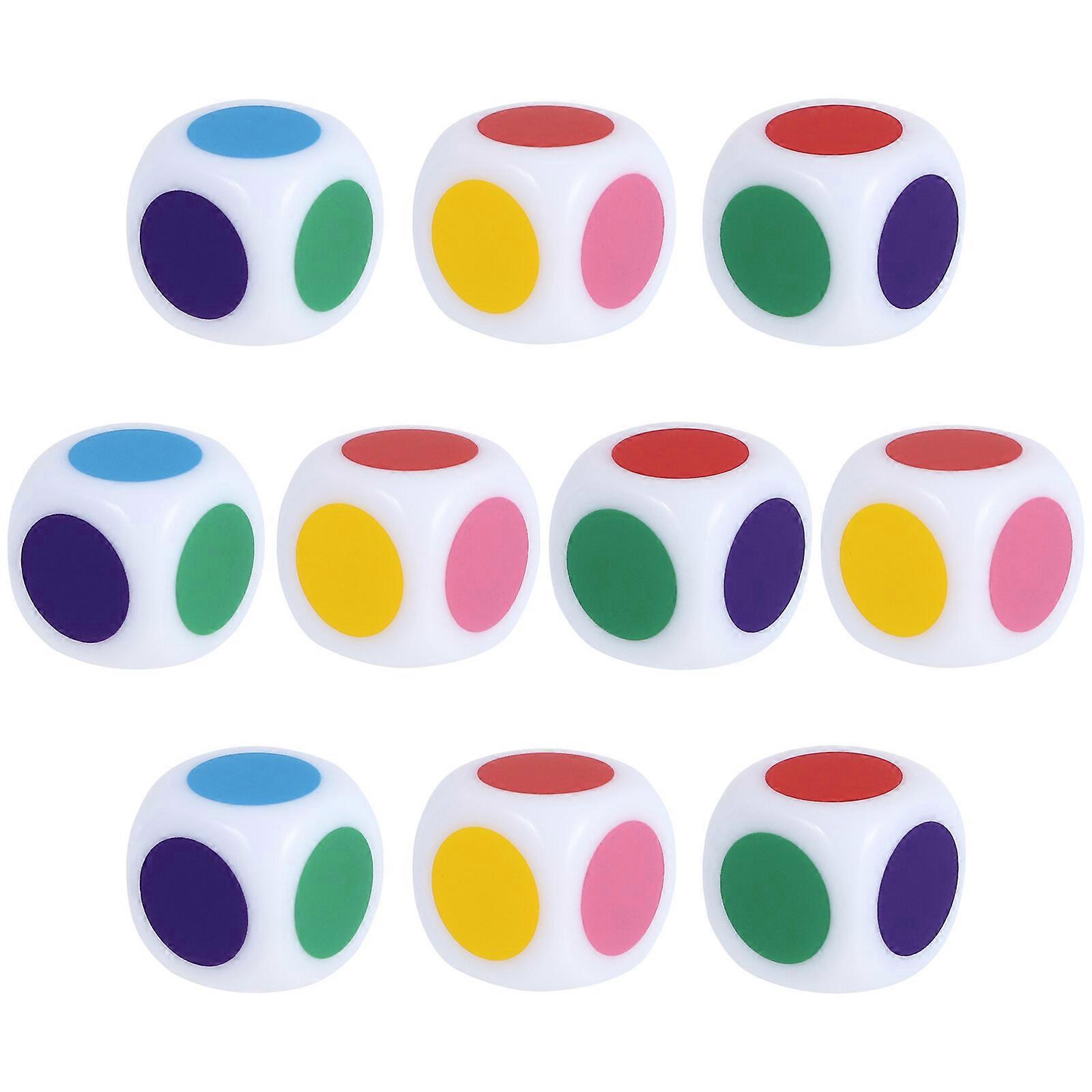 10 Pcs Role Playing Dice Neon Dice Color Learning Dice Poker Party Game ...