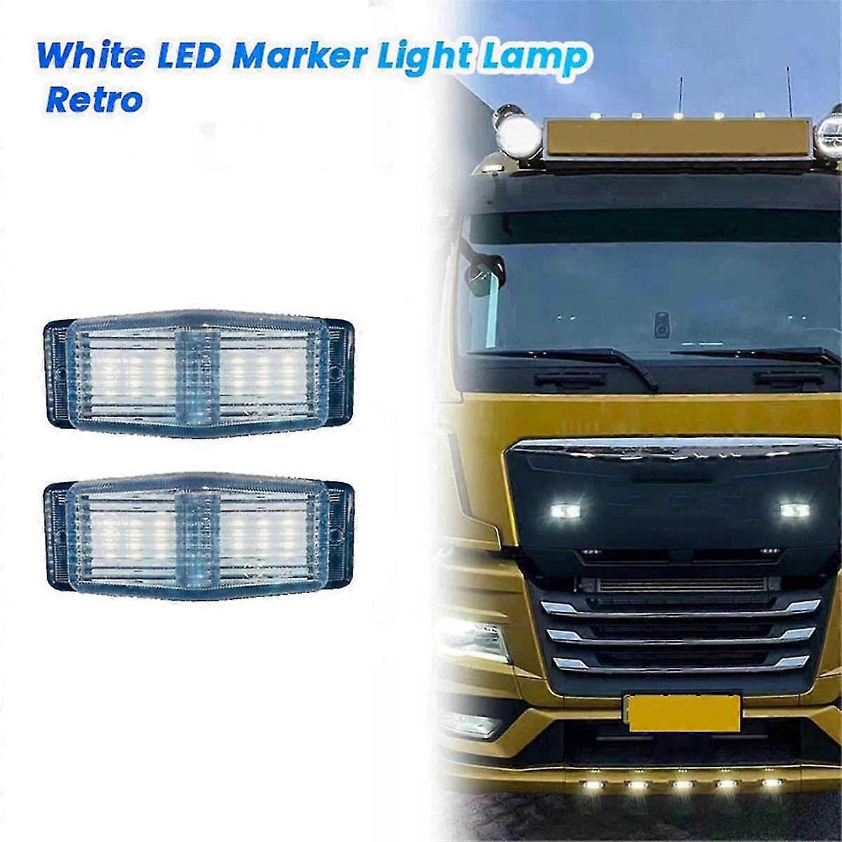2Pcs LED Marker Lights Front Double Burner Indicator LampFor Man Truck ...