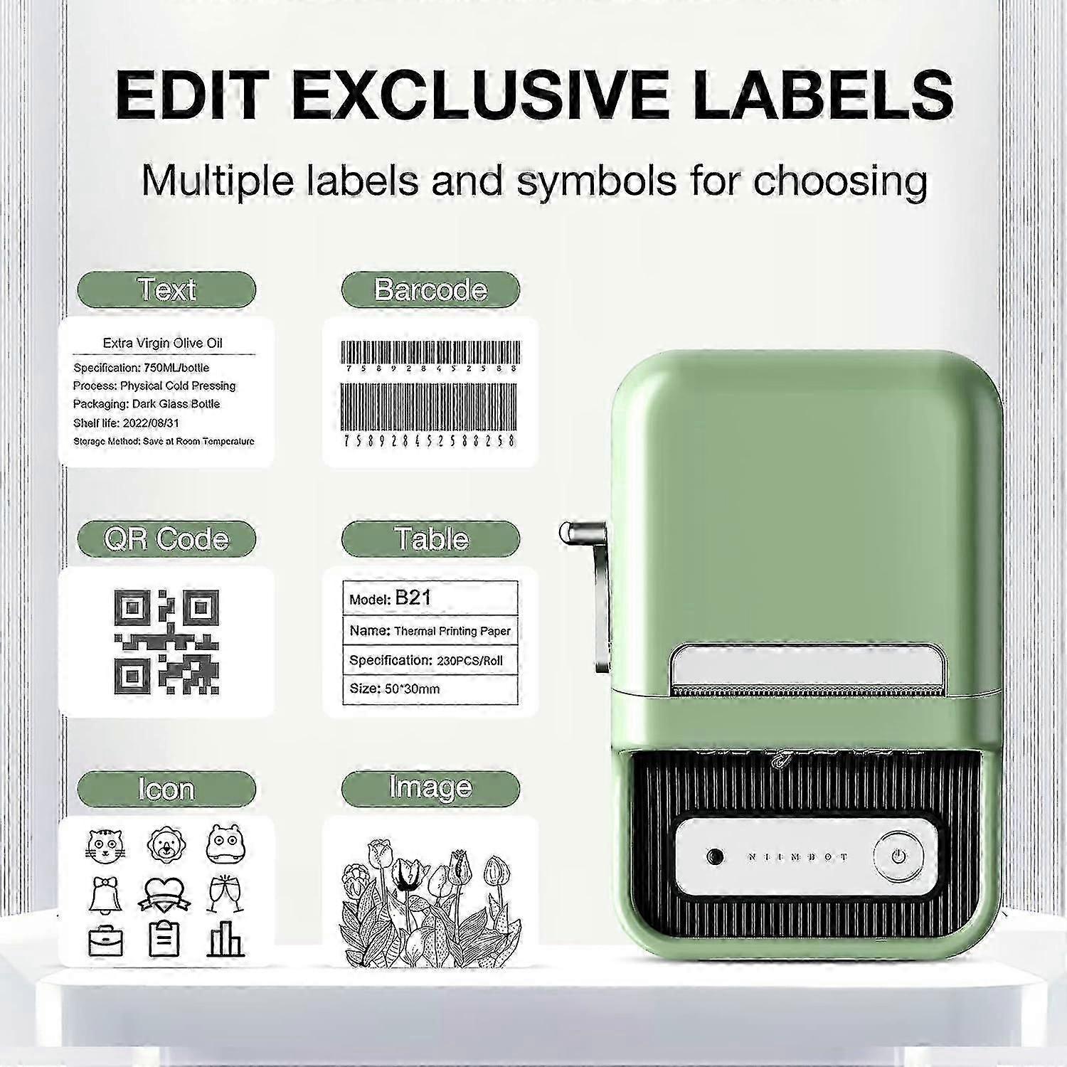 Label Maker Machine,bluetooth Barcode Label Printer Printing Size 20 ...