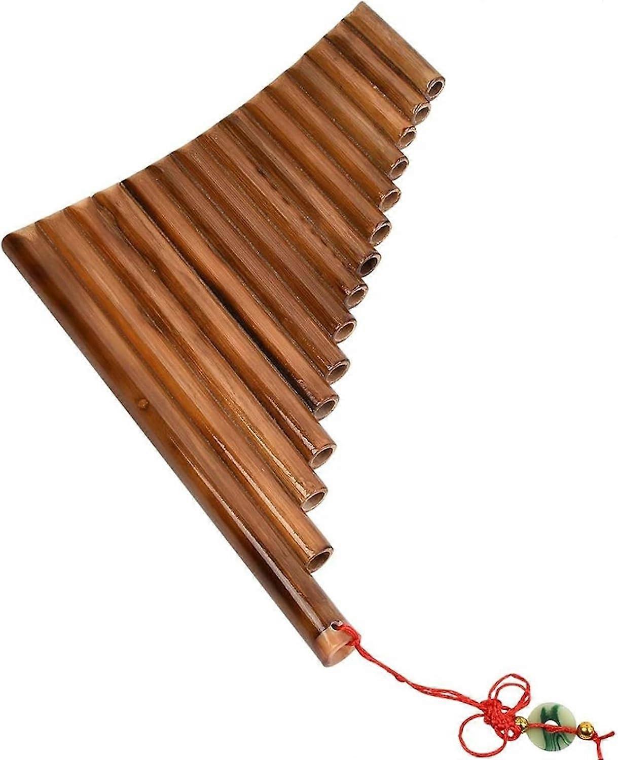 Pan Pipe 15 Tubes Right Hand Bamboo Wind Instrument G Major with Rod ...