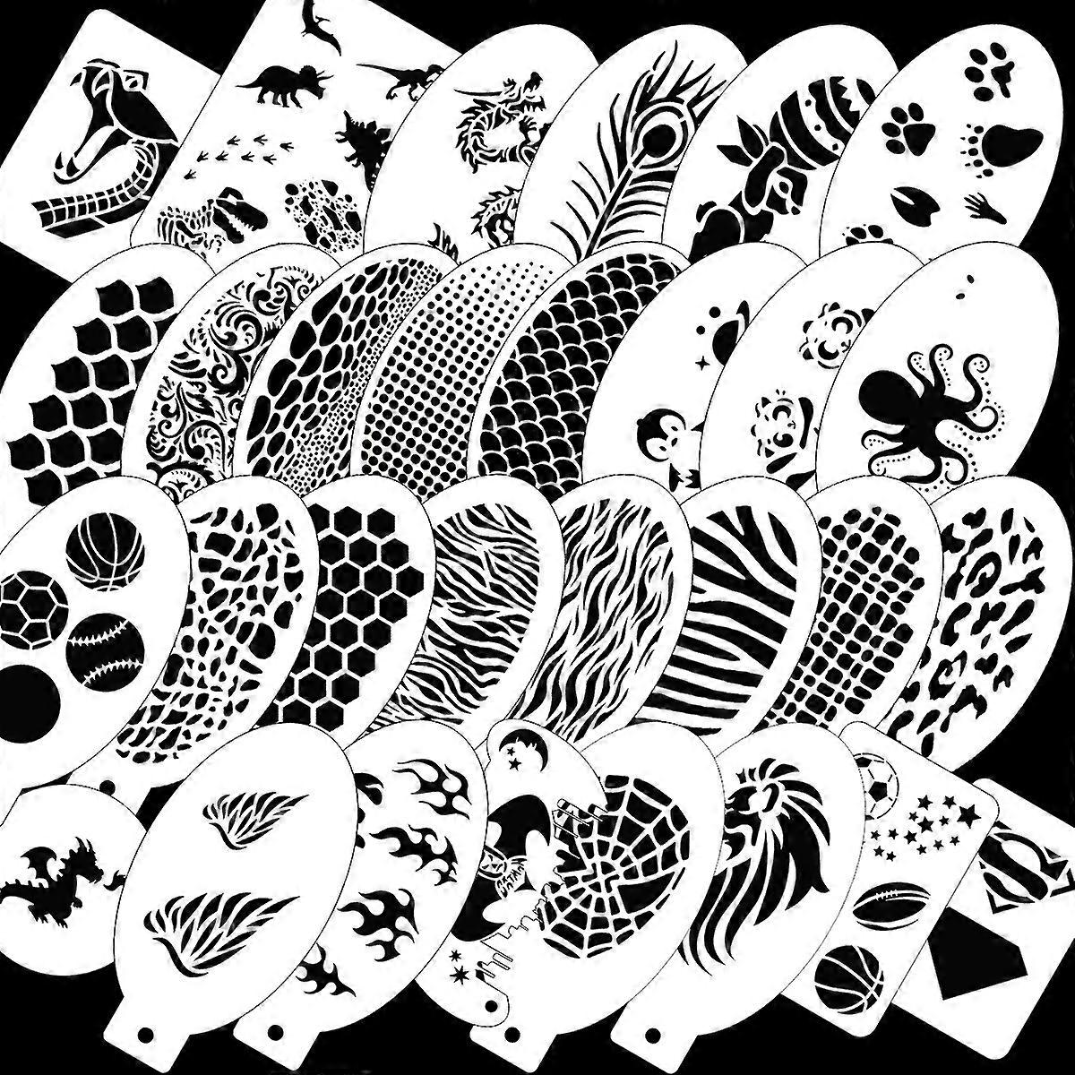 Bowitzki Face Paint Stencils for Kids Party Texture Superhero Face ...