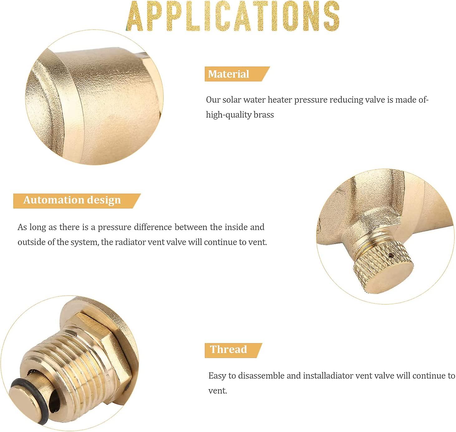 Set Of 2 Brass Dn15 Automatic Drain Valves With Pressure Relief Valve ...