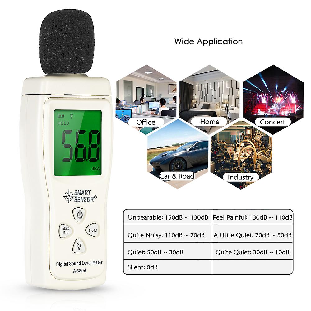 Smart Sensor Mini Digital Sound Level Meter Lcd Display Noise Meter ...