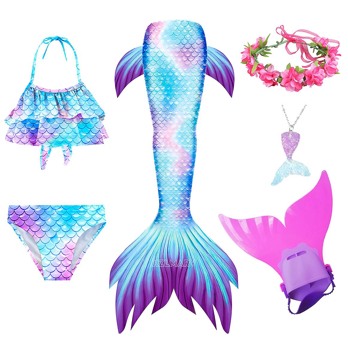 Kids Girls Swimming Mermaid Tail Mermaid Costume Cosplay Children ...