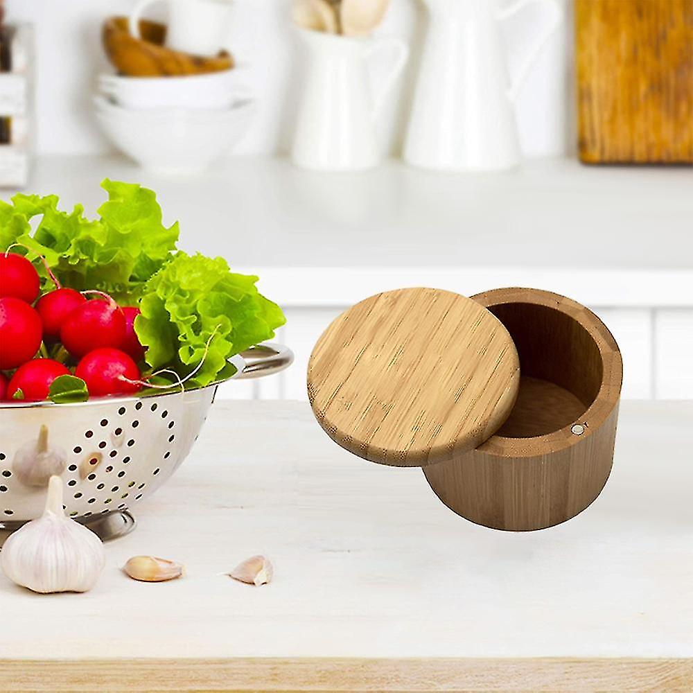 Totally Bamboo Salt Cellar Bamboo Storage Box With Magnetic Swivel Lid ...