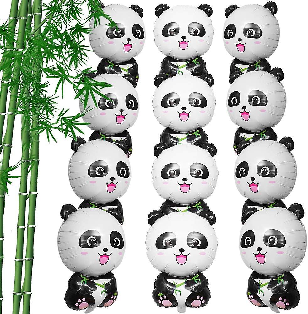 12pcs Cute Panda Balloons, Aluminium Foil Mylar Zoo Jungle Animal ...
