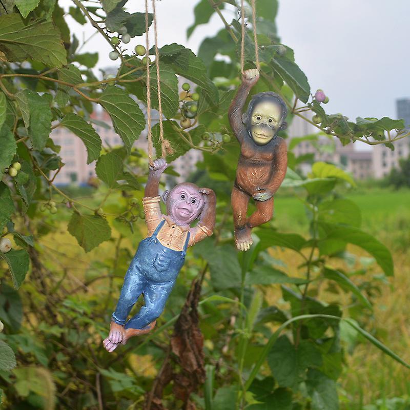 Chico the Chimpanzee Baby Monkey Hanging Animal Statue, Polyresin, Full ...