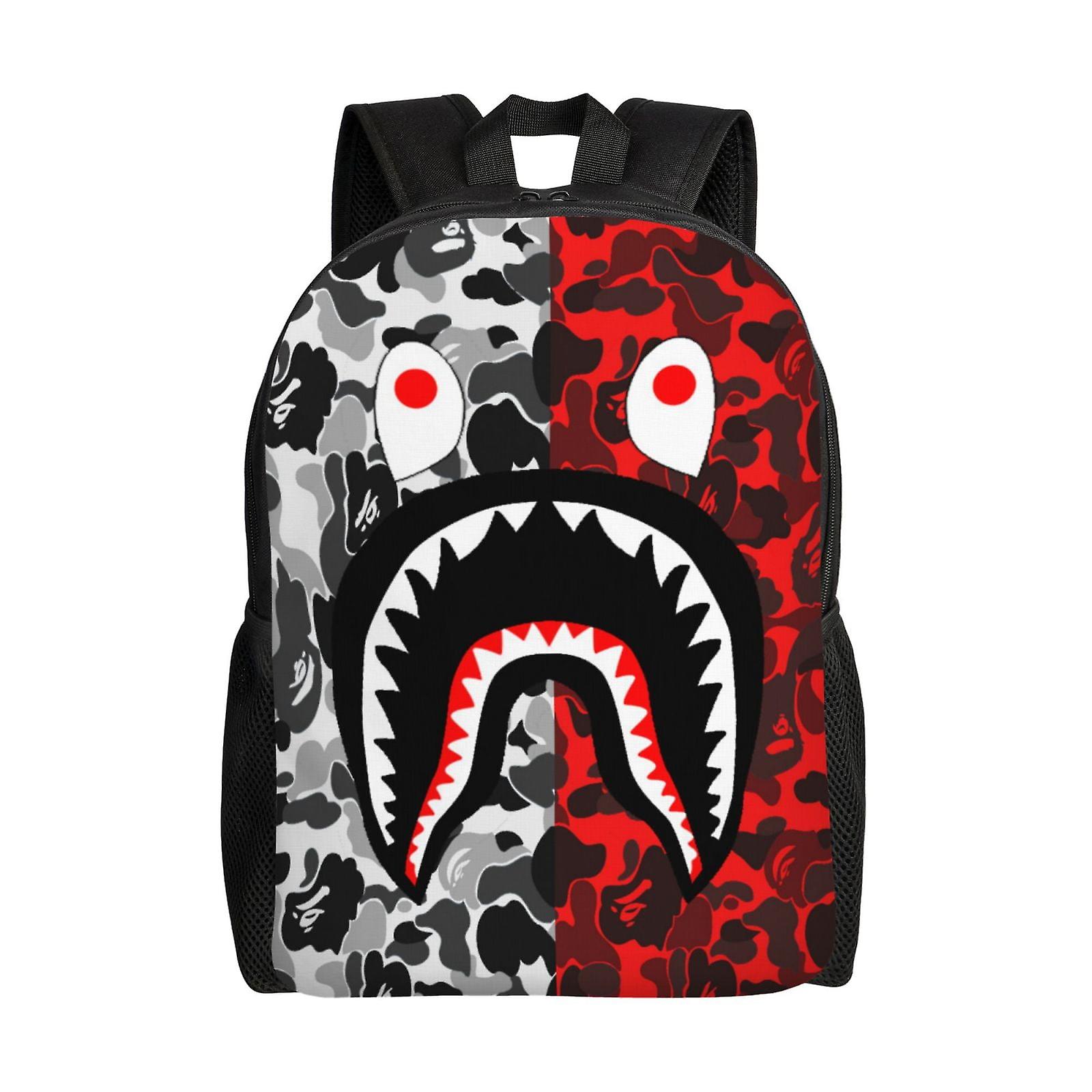 Bape Shark Camo Kids Backpack School Bags Book Bags Travel Bag For Boys ...