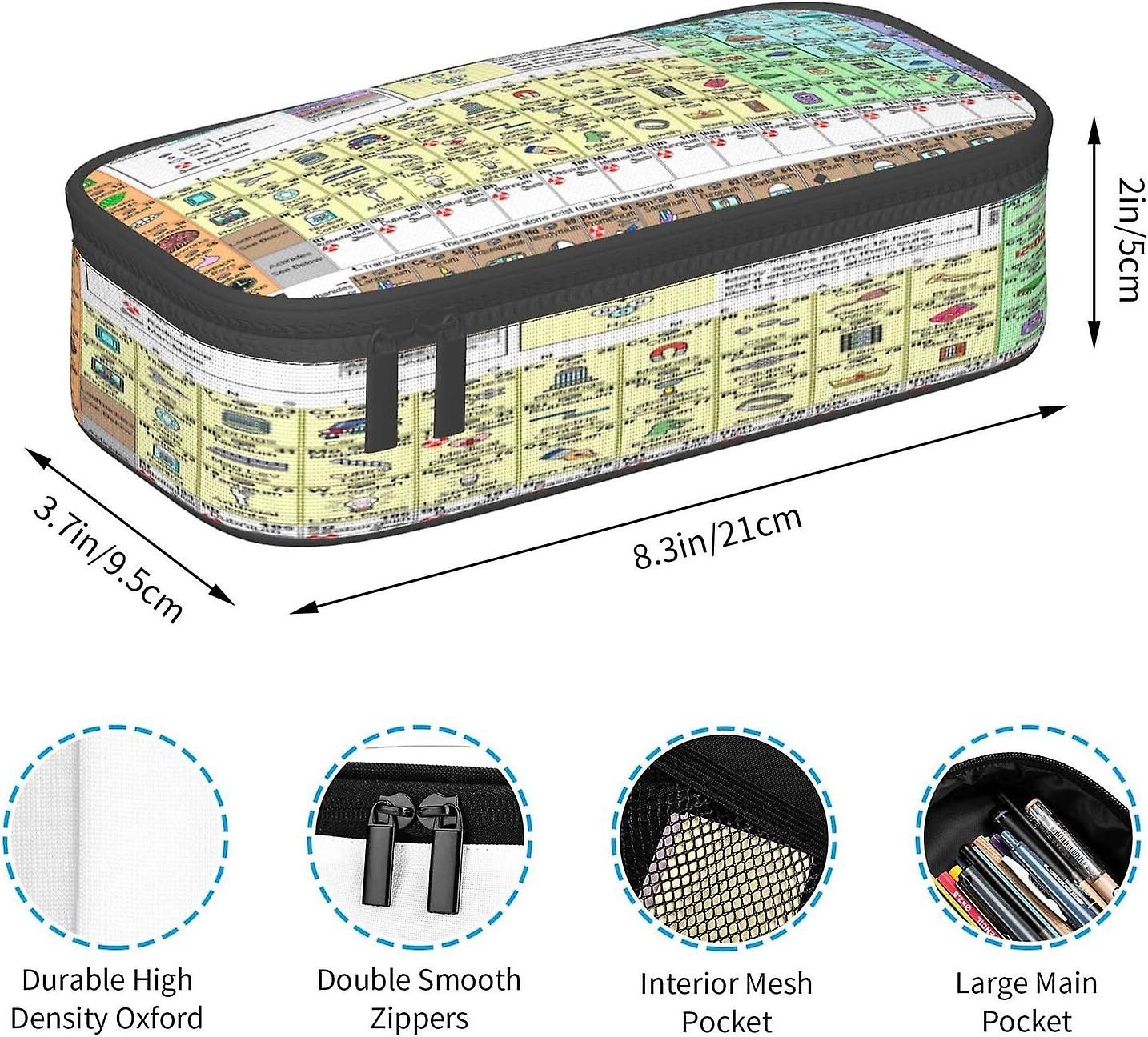 Large Capacity Pencil Case Periodic Table of Elements Stationery Pencil ...
