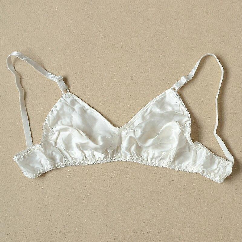 Double-sided Real Silk Bra Wireless Ultra-thin Underwear 100% Mulberry ...