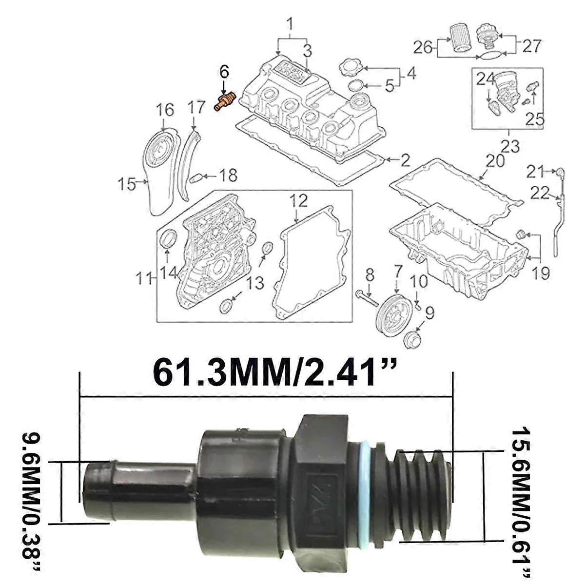 PCV Positive Crankcase Valve for L4 2007 Mini R50 R52 R53 2000-2004 ...