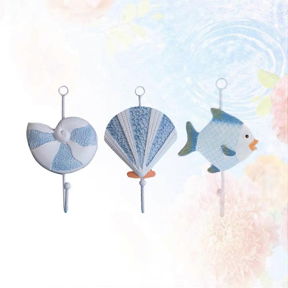 Pieces Nautical Wall Hooks Fish Shell Shape Coat Rack Wall Hook Kitchen ...