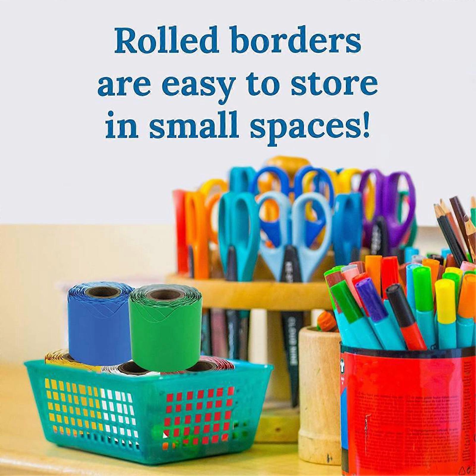 1 Roll Classroom Bulletin Board Border Stickers Colored Wavy Edge ...