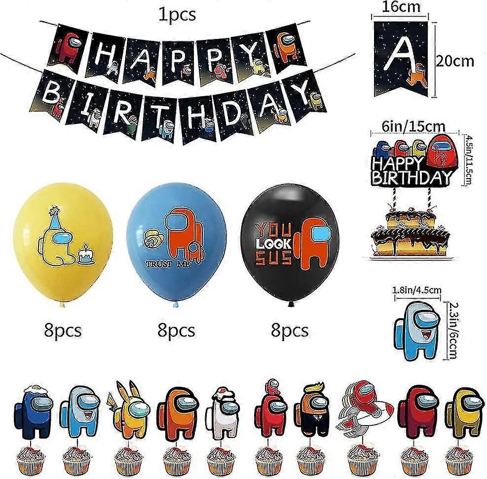 Among Us Birthday Party Decoration, Among Us Theme Party Decorations ...