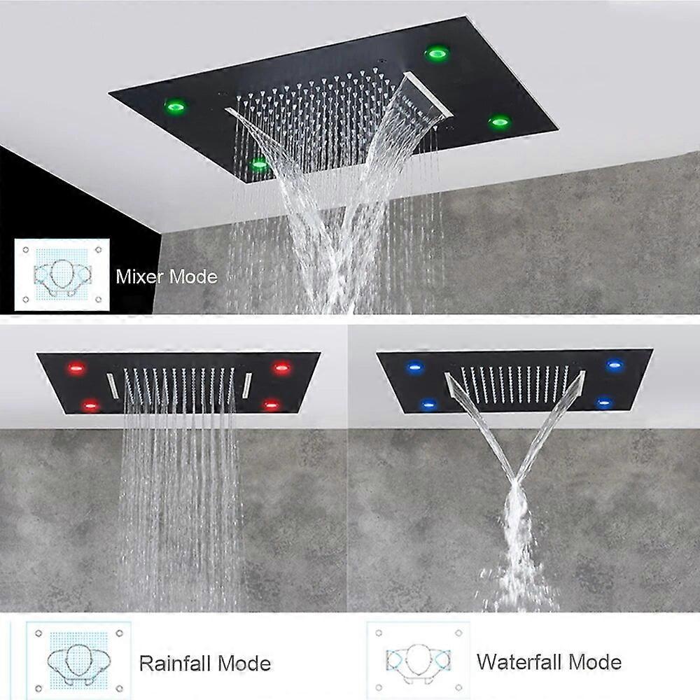 Embedded Ceiling Intelligent Remote Control LED Rainfall Shower Set ...