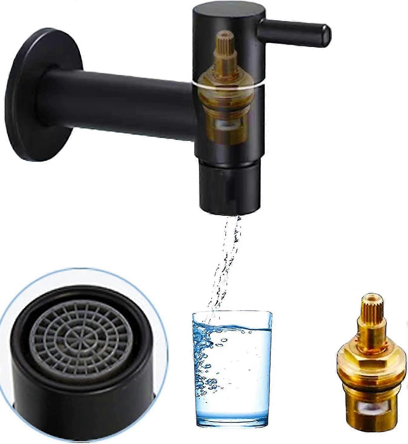 Stainless Steel Faucet Mop Pool Faucet, Cold Water Wall Taps, Retro ...