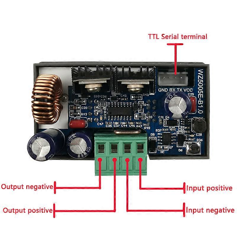 50V 5A DC/DC Buck Converter CC CV Variable DC Power Supply Module ...