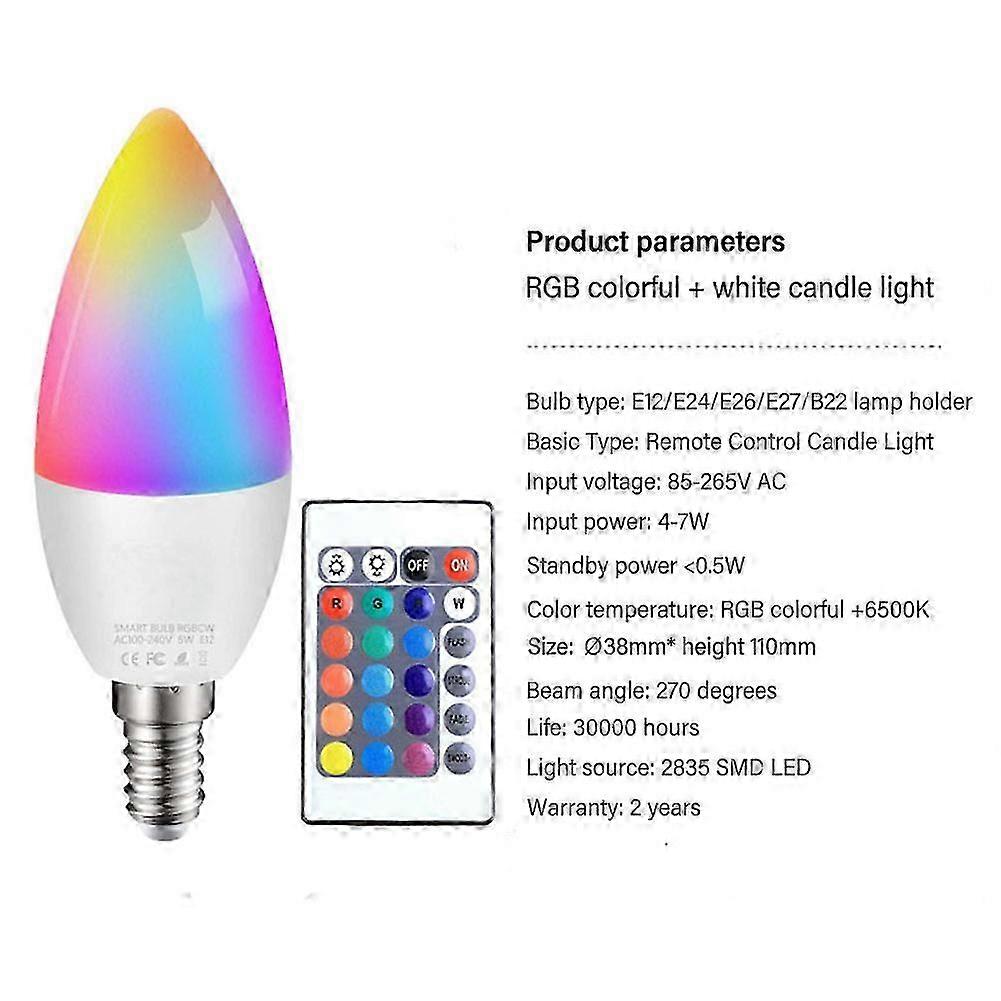 NEW RGB Led Colour Smart Changing Light Bulb Remote E12/E14/E26/E27/B22 ...