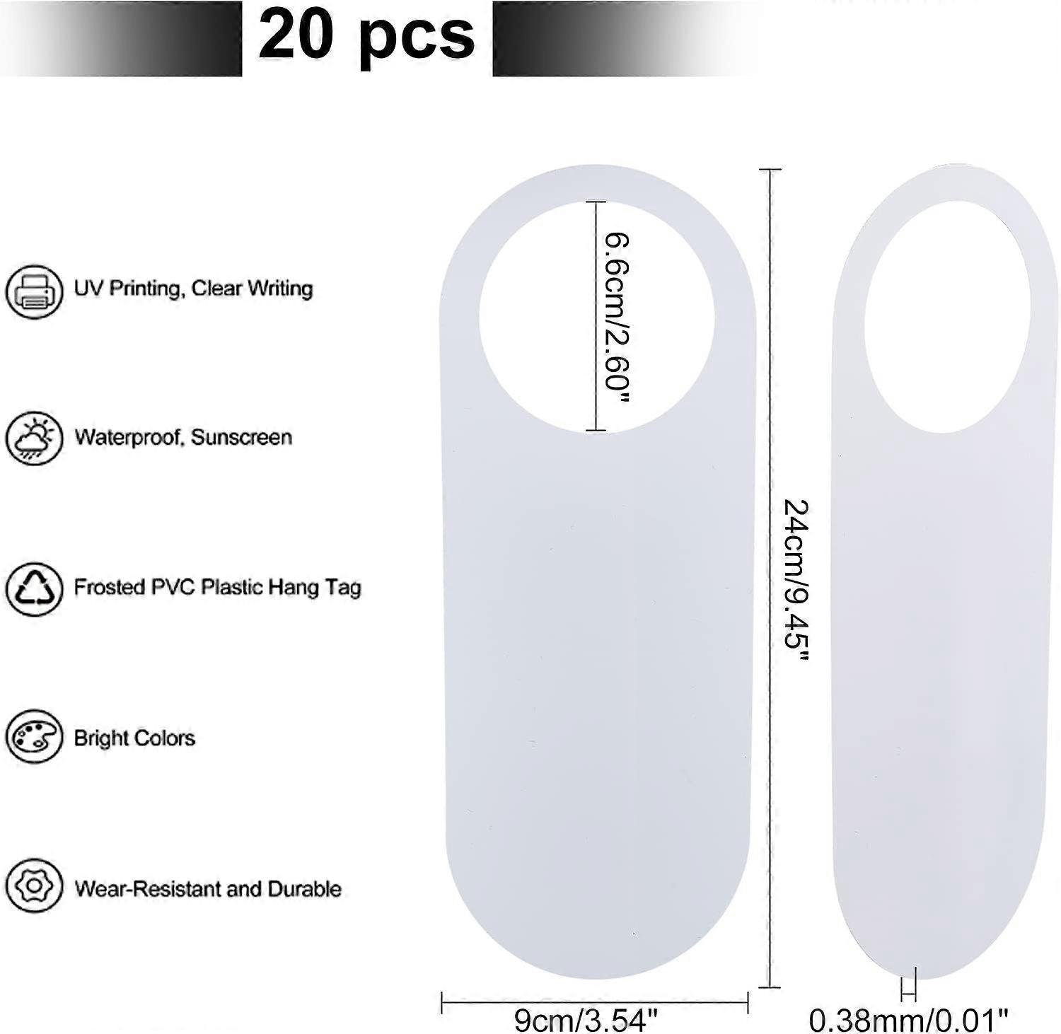 20Pcs Plastic Door Knob Hangers Signs PVC Blank Door Signs Do Not ...