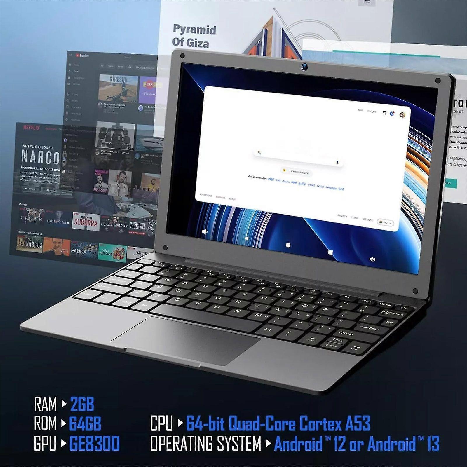 10.1'' Laptop Android 12.0 Computer Quad Core Powered Netbook with WiFi ...