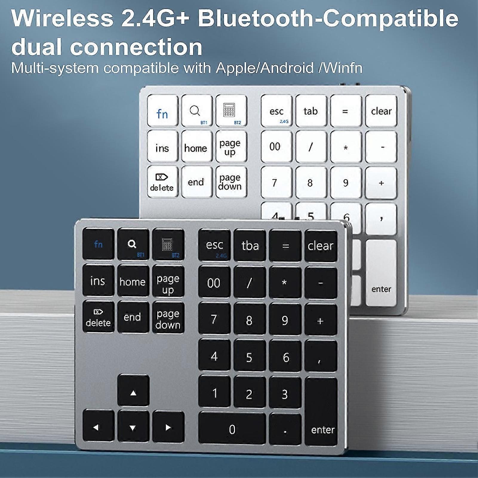 Wireless Bluetooth-compatible Number Pad 35 Keys Silent Number Keypad ...