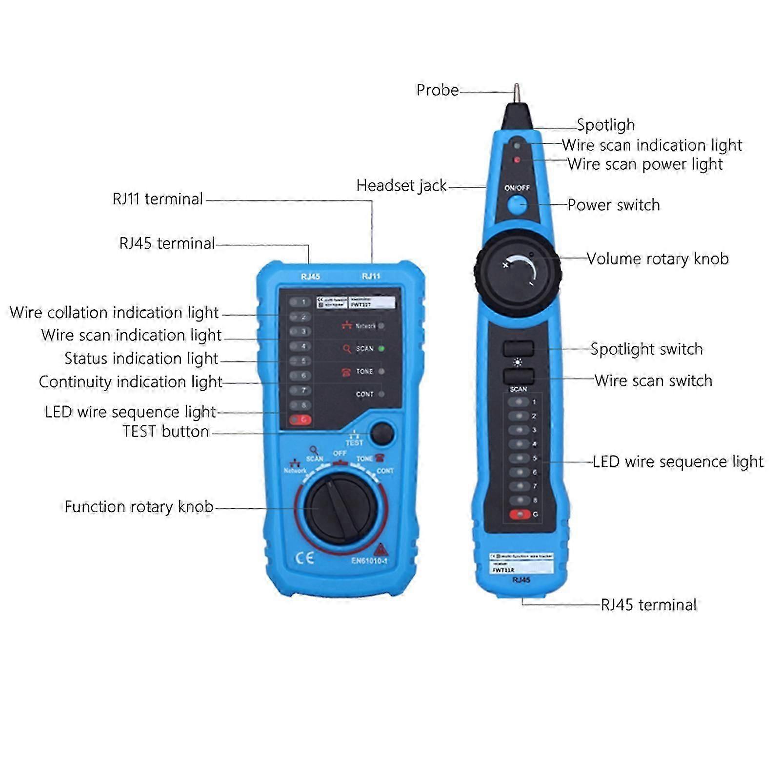 Wire Tracker Cable Tester Multi-functional Handheld Line Finder Cable ...