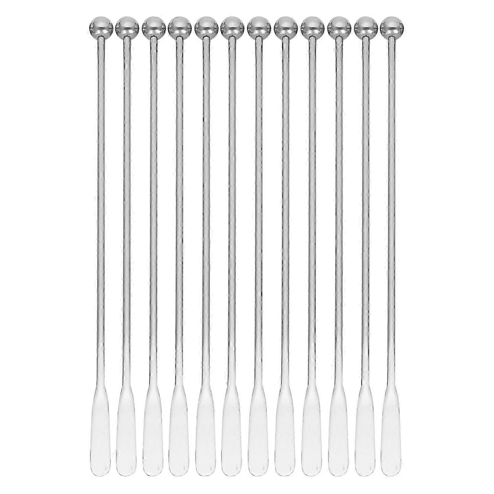 Stainless Steel Swizzle Sticks 12Pcs, Reusable Beverage Stirrers for ...