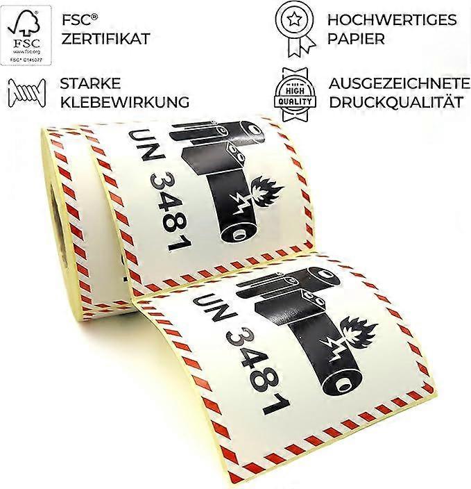 MD Label 500 UN 3481 Dangerous Goods Label 100 x 100 mm - Contains ...