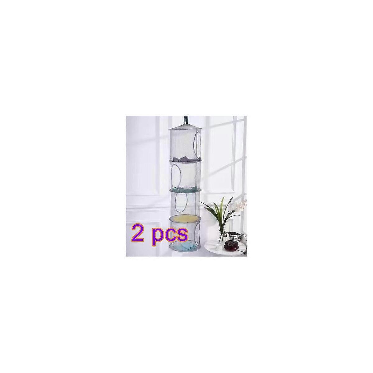 Foldable 4-Section Hanging Mesh Basket Gray 2pcs | Fruugo UK