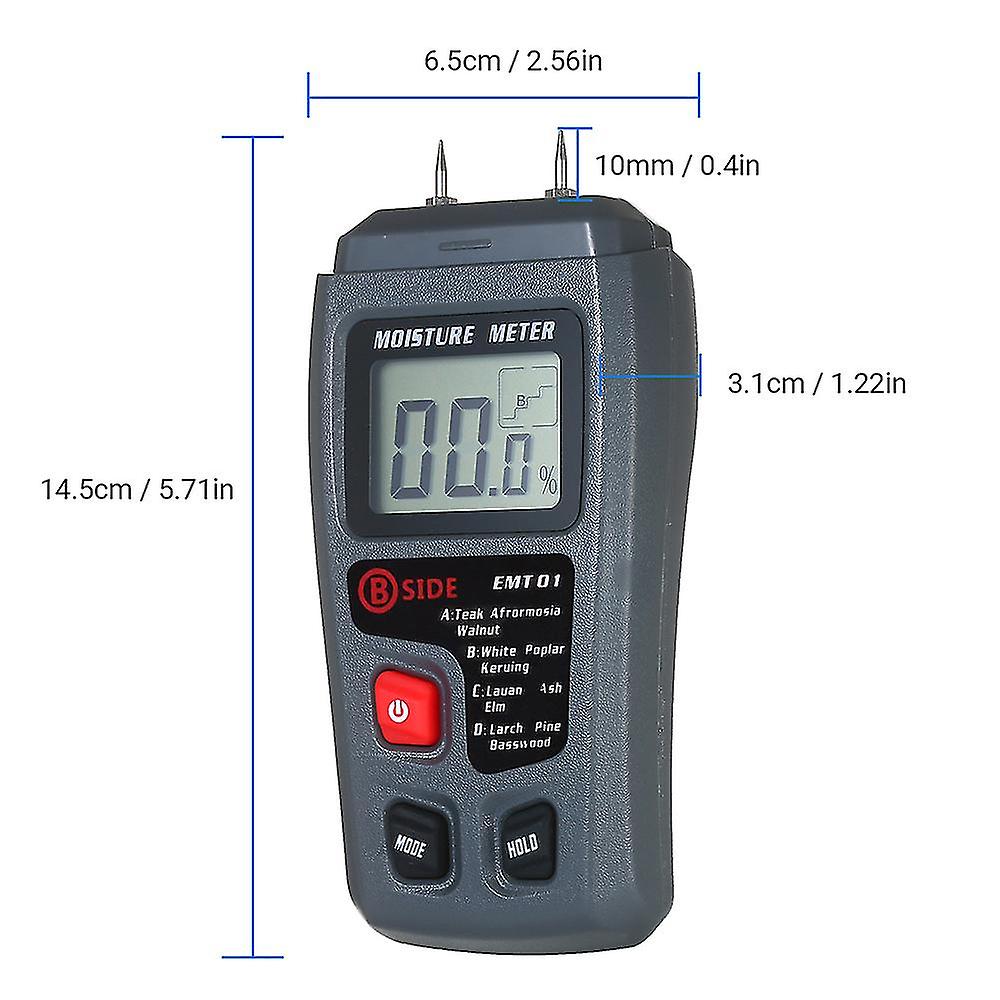 Wood Moisture Test Moisture Meter 4 Modes Portable Hygrometer Pin Type ...