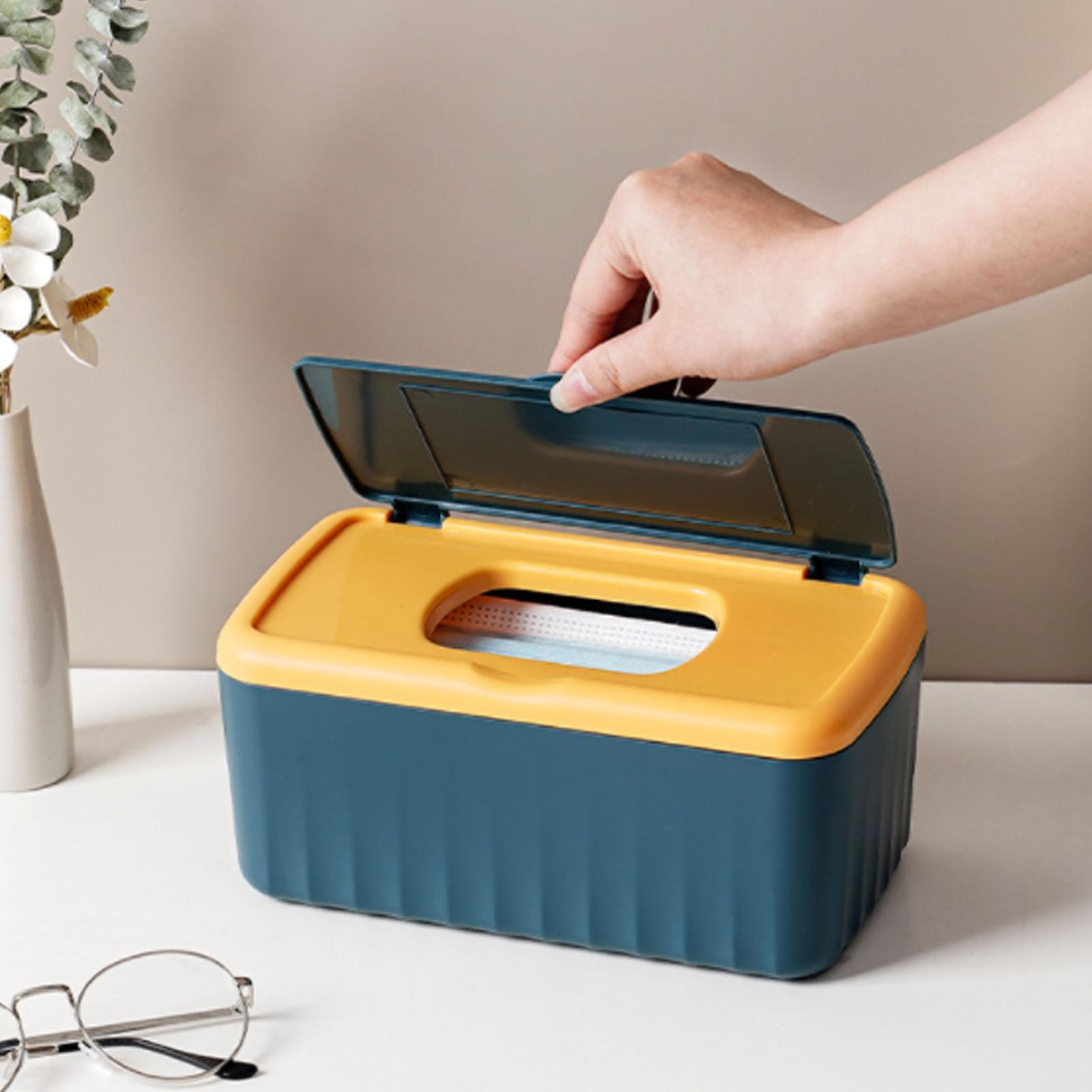 Plastic Tissue Face Mask Dispenser Box Multi Use Tissue Container Box ...